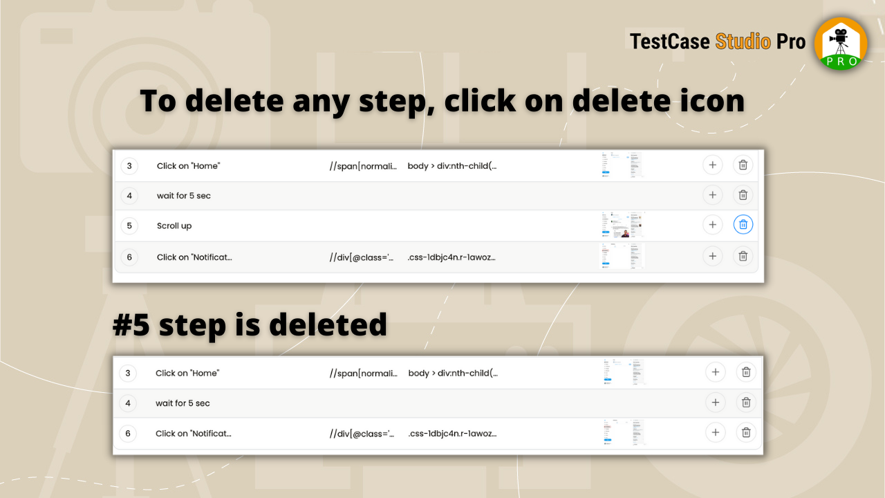 TCS PRO Add and Delete Step - SelectorsHub