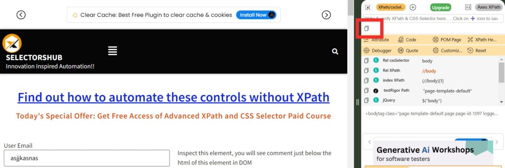 How to Add a Copy Button to Copy the XPath/Selector Value from a Search Box in One Click ...