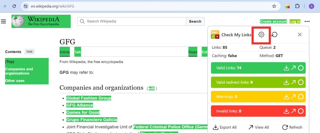 How to use Check My Links - SelectorsHub