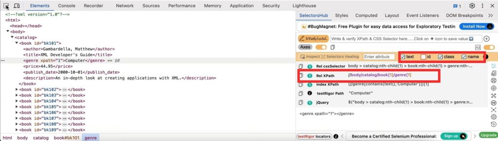 How to Generate XPath Automatically for XML Elements with SelectorsHub? - SelectorsHub