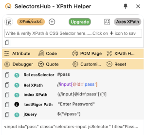 XPath Plugin for Chrome Browser - SelectorsHub