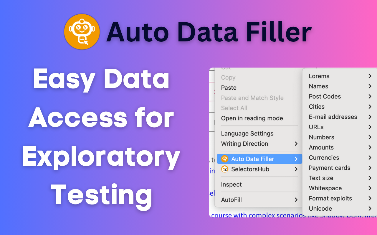 Auto Data Filler - SelectorsHub